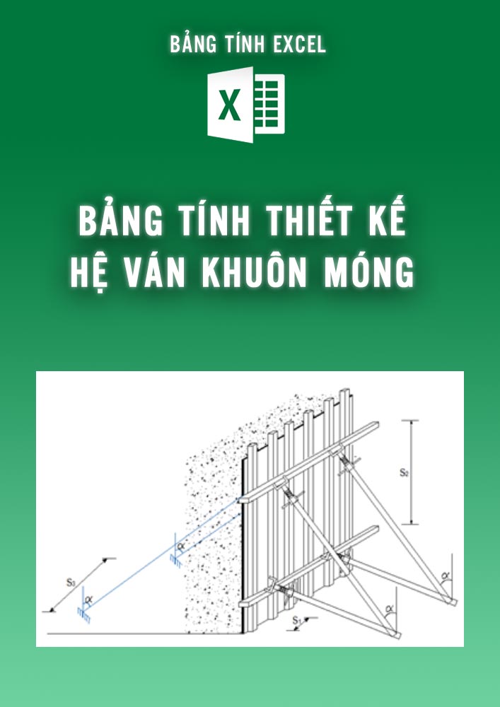 B?ng tính thi?t k? h? ván khuôn móng - c?p pha móng