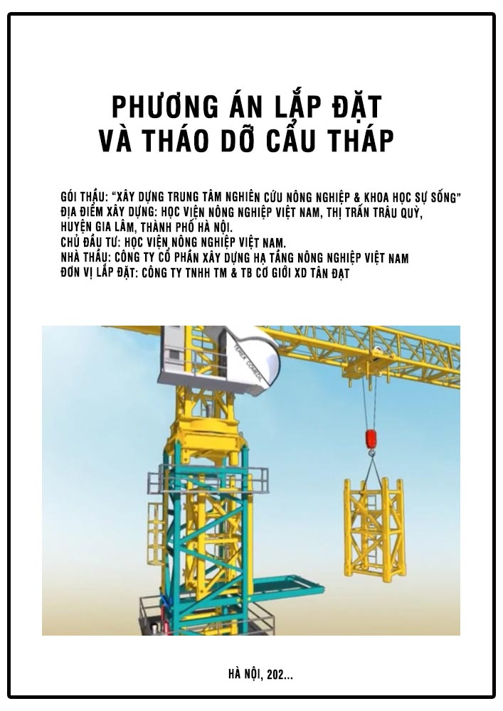 Phương án lắp đặt và tháo dỡ cẩu tháp